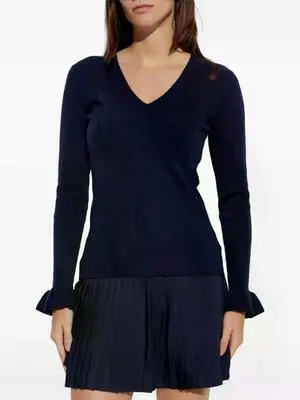 Michael Kors Ruffled V-neck Sweater