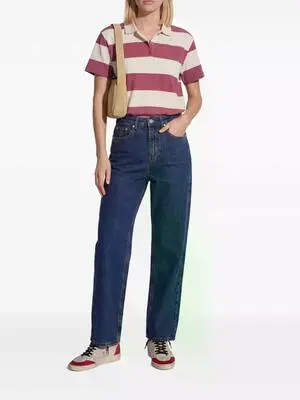 Munthe Striped Polo Top - Pink