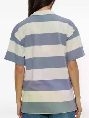 Munthe Striped Polo Top With Embroidery - Blue