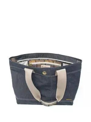 Barbour Denim Tote Bag With Top Handles And Internal Pocket - Blue