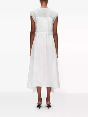 3.1 Phillip Lim Terry Eyelet Belted Midi Dress