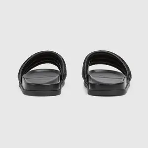 Gucci Gg Canvas Slide Sandal - Black