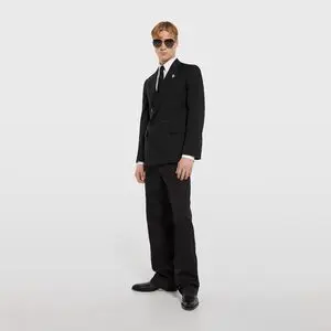 Gucci Double-breasted Gg Wool Jacket - Black