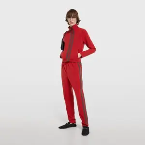 Gucci Stretch Nylon Zip-up Jacket With Web Intarsia