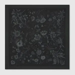 Gucci Printed Cotton Silk Pocket Square - Black