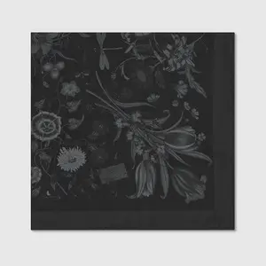 Gucci Printed Cotton Silk Pocket Square - Black