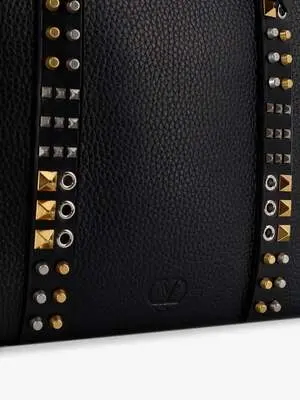 Valentino Garavani Leather Shoulder Bag With Studs - Black
