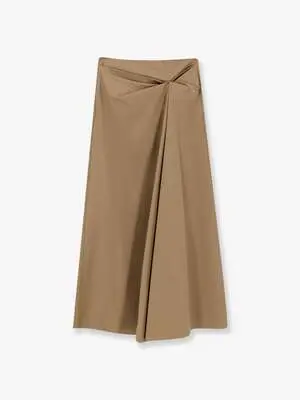 Max Mara Mxmpaggi Cotton-blend Skirt - Brown