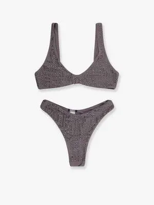 VENUJA Nylon Bikini With Rhinestones - Grey