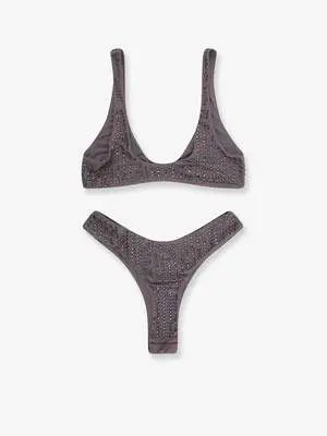 VENUJA Nylon Bikini With Rhinestones - Grey