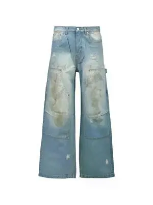 BREATH Distressed Wide-leg Jeans