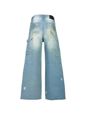 BREATH Distressed Wide-leg Jeans