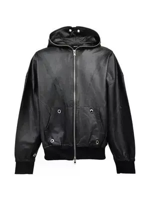 BREATH Coated Zip-up Hoodie - Black