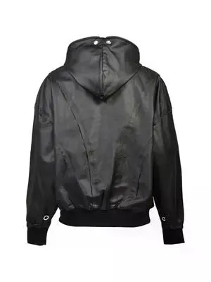 BREATH Coated Zip-up Hoodie - Black