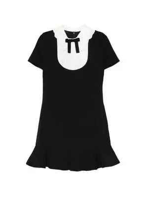 SELF-PORTRAIT Bow-embroidered Collar Dress