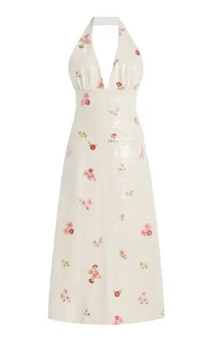 ALFIE Lilly Sequined Midi Dress - White
