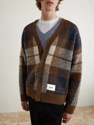 WTAPS Logo-appliquéd Jacquard-knit Cardigan