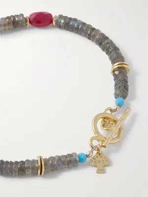 PEYOTE BIRD Ember Gold-plated Multi-stone Bracelet