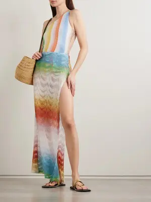 Missoni Mare Striped Metallic Crochet-knit Maxi Skirt - Multi