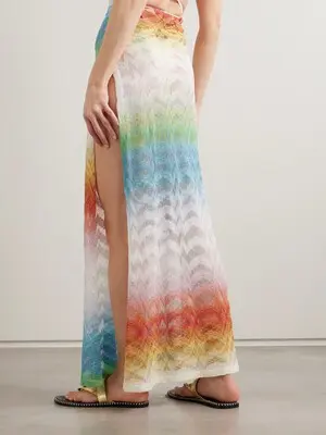 Missoni Mare Striped Metallic Crochet-knit Maxi Skirt - Multi