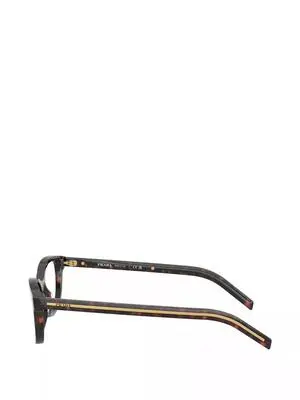 Prada Geometric Eyeglasses - Brown