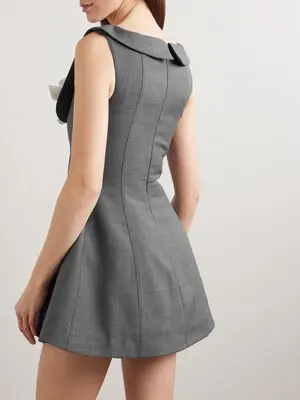 SHUSHU/TONG Bow-detailed Flannel Mini Dress