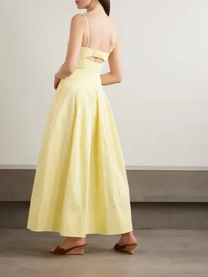 Simkhai Maddy Cutout Cotton-blend Midi Dress - Yellow