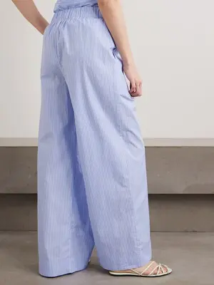 Simkhai Arden Pinstriped Wide-leg Pants - Blue