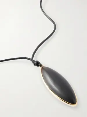 JENNIFER FISHER Dagger Gold-plated Quartz Necklace - Black