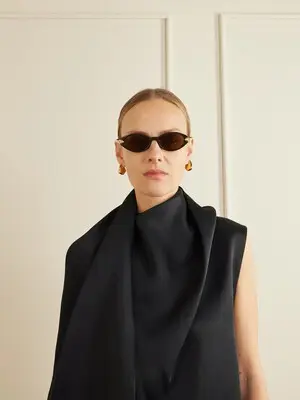 Cartier Panthère De Oval-frame Sunglasses - Tortoiseshell