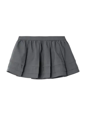 SHUSHU/TONG Tiered Grain De Poudre Mini Skirt - Gray