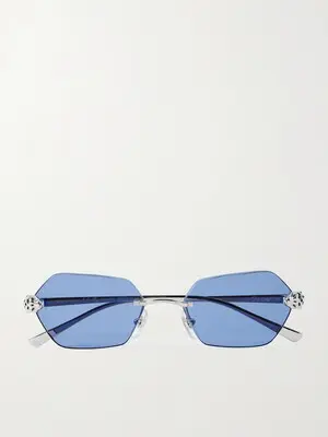 Cartier Panthère De Rimless Hexagon-frame Sunglasses - Silver