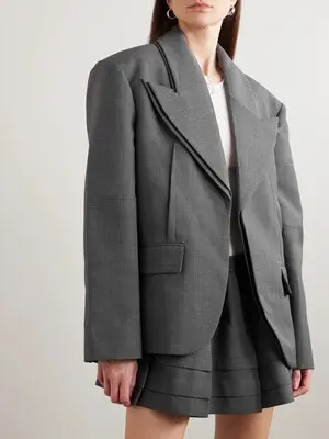 SHUSHU/TONG Layered Flannel Blazer