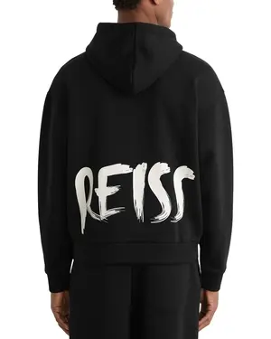 REISS Printed Cotton Hoodie