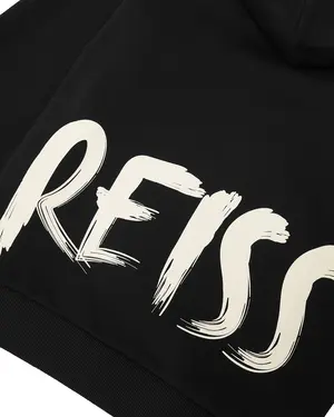 REISS Printed Cotton Hoodie