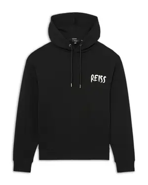 REISS Printed Cotton Hoodie