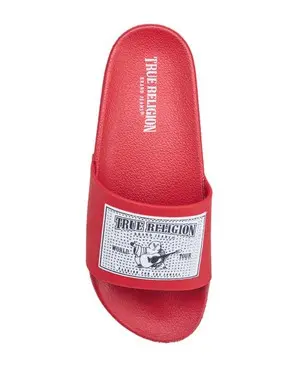 True Religion Kendra Embellished Pool Slide Sandals