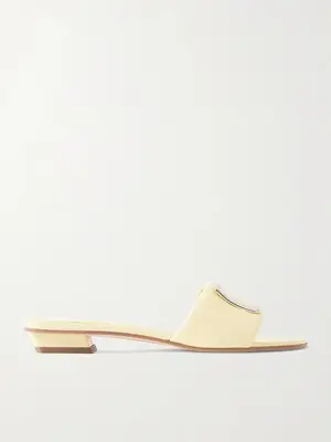 ROGER VIVIER 20 Buckled Padded Leather Mules - Yellow