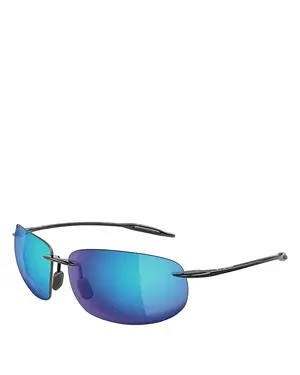 Maui Jim 64mm Breakwall Rectangular Sunglasses - Blue