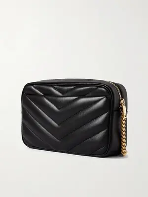 Saint Laurent Loulou Matelassé Textured-leather Shoulder Bag - Black
