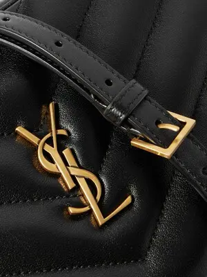 Saint Laurent Loulou Matelassé Textured-leather Shoulder Bag - Black