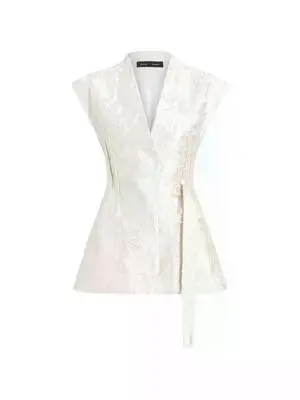 Proenza Schouler Cindle Jacquard Belted Gilet - Neutrals