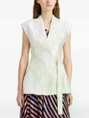 Proenza Schouler Cindle Jacquard Belted Gilet - Neutrals