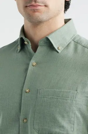 Scott Barber The Chambray Button-down Shirt - Agave