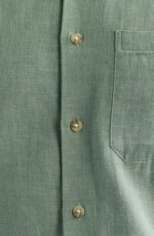 Scott Barber The Chambray Button-down Shirt - Agave