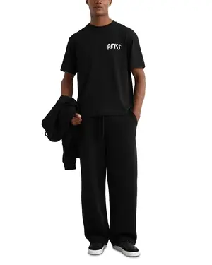 REISS Abbott Short Sleeve Oversized Printed Tee