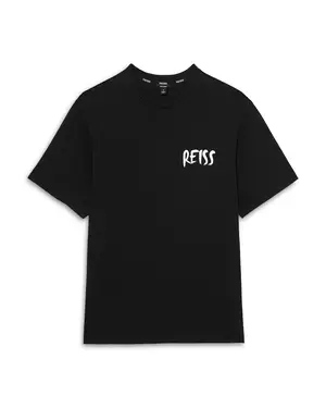 REISS Abbott Short Sleeve Oversized Printed Tee