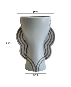 TOV FURNITURE Ceramic Line Art Goblet Vase