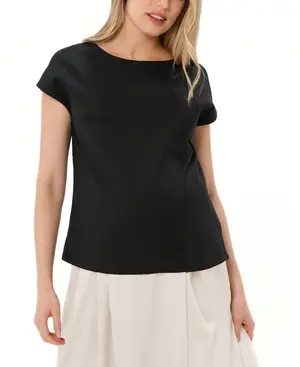 MARION Concealed Zip Satin Maternity Top