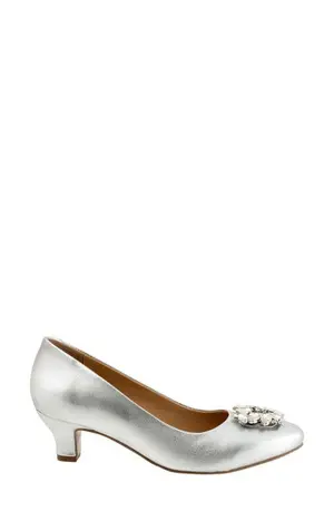 Trotters Kitten Heel Pumps - Silver